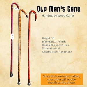 Artisanal Wooden Handmade Walking Canes 3 Ft X 1 1/8in - Etsy
