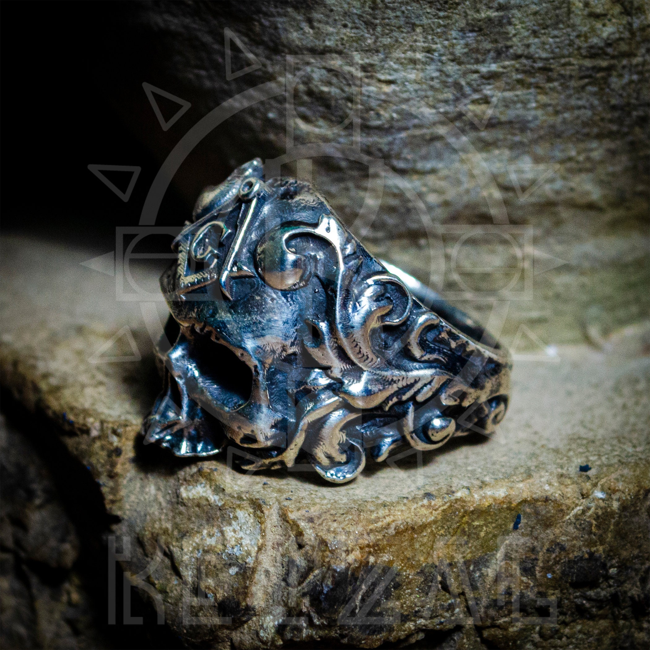 Masonic Dead Ring, Catrina Ring, Death Skull Ring, Masonic Silver Ring ...