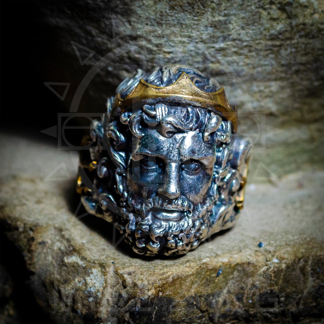 Poseidon Silver Ring, Greek God Poseidon Ring, Greek Silver Ring ...