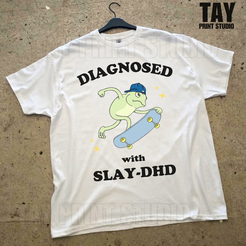 Diagnosed With Slay-dhd Shirt Frog Shirt Weirdcore Clothing Cursed ...