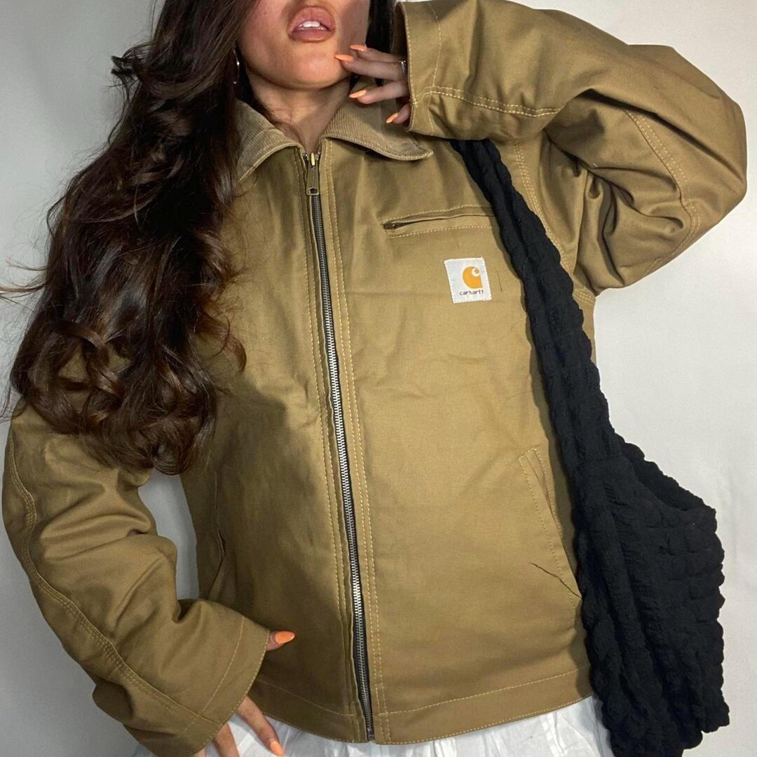 Vintage Reworked Carhartt Detroit Jacket Carhartt Workwear Jacket Beige ...