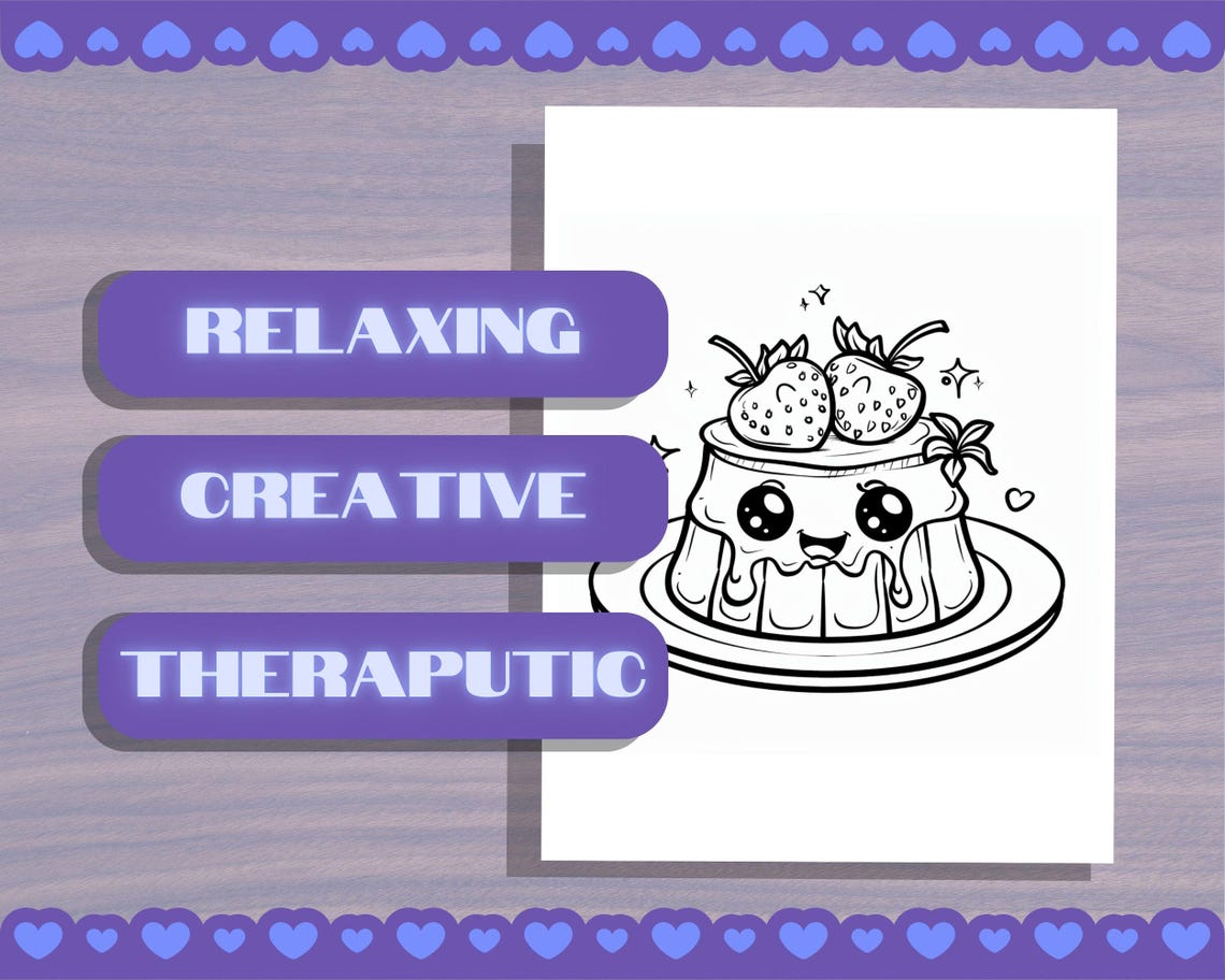 30 Sweets & Desserts Coloring Pages Volume 1, Kawaii Color PDF, Cute ...