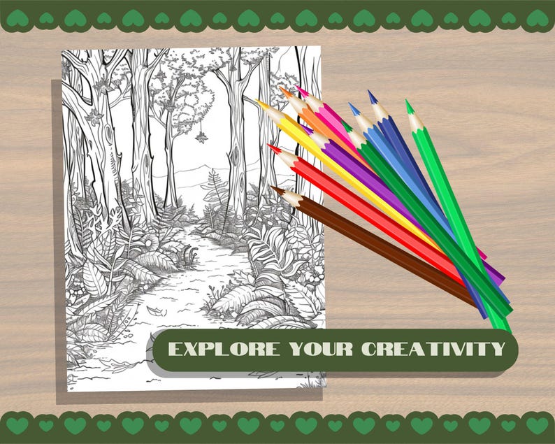 25 Woodland Path Coloring Pages, Stress Relief, Theraputic, Relaxing ...