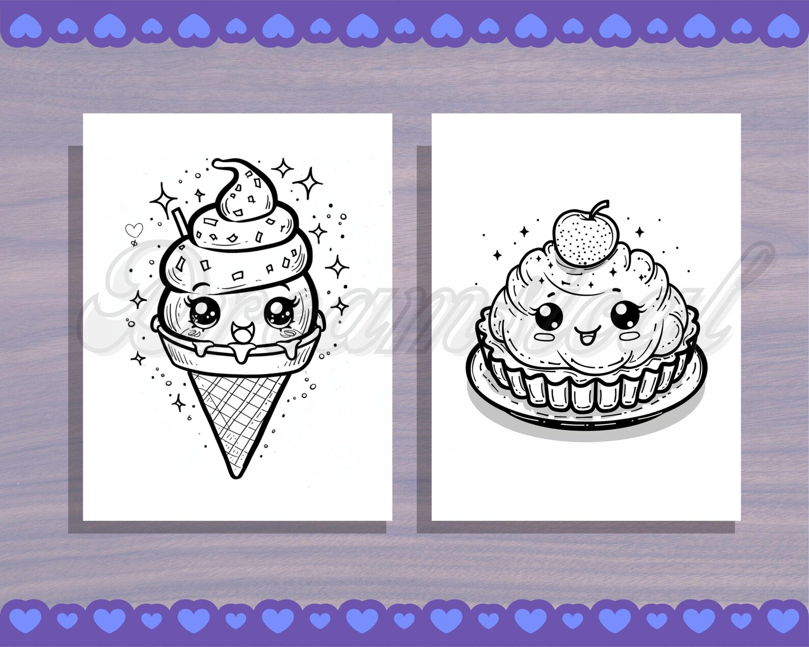 30 Sweets & Desserts Coloring Pages Volume 1, Kawaii Color PDF, Cute ...