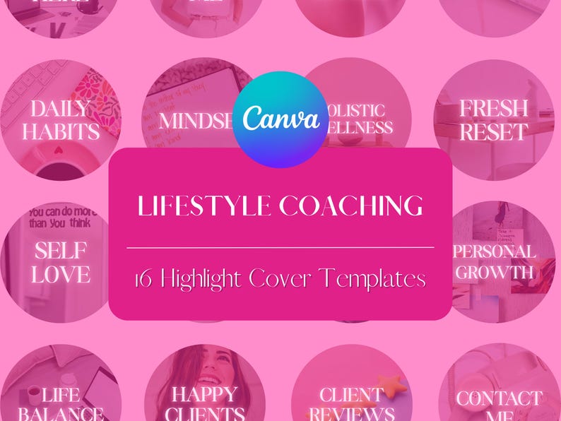 Polished Pink Instagram Highlight Covers, Soft Elegant Canva Templates ...