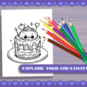 30 Sweets & Desserts Coloring Pages Volume 1, Kawaii Color PDF, Cute ...