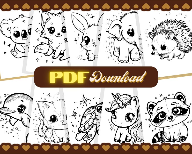 30 Kawaii Animals Coloring Pages, Printables, Animals, Coloring Page ...