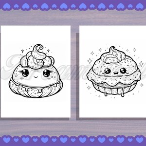 30 Sweets & Desserts Coloring Pages Volume 1, Kawaii Color PDF, Cute ...