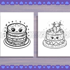 30 Sweets & Desserts Coloring Pages Volume 1, Kawaii Color PDF, Cute ...
