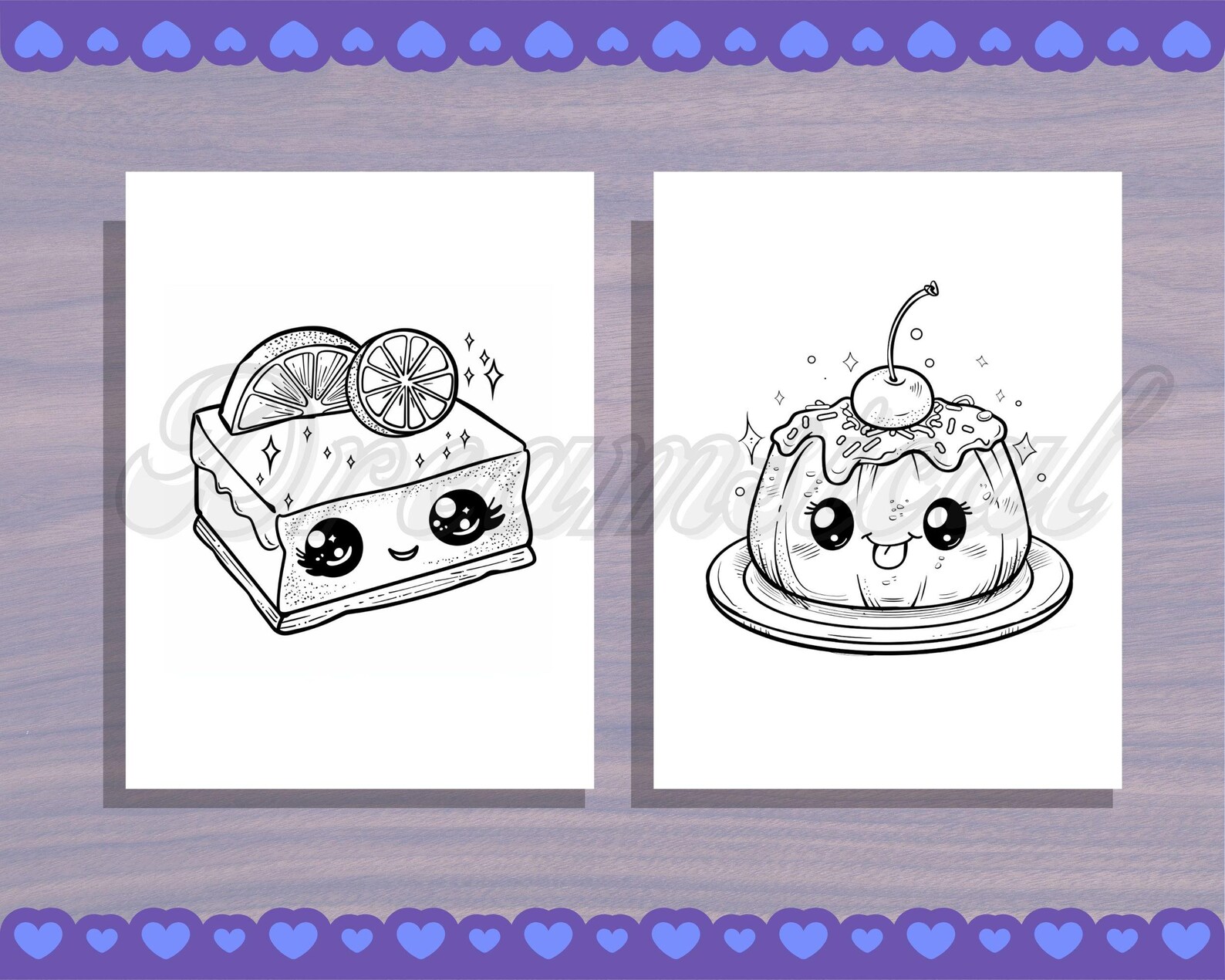 30 Sweets & Desserts Coloring Pages Volume 1, Kawaii Color PDF, Cute ...