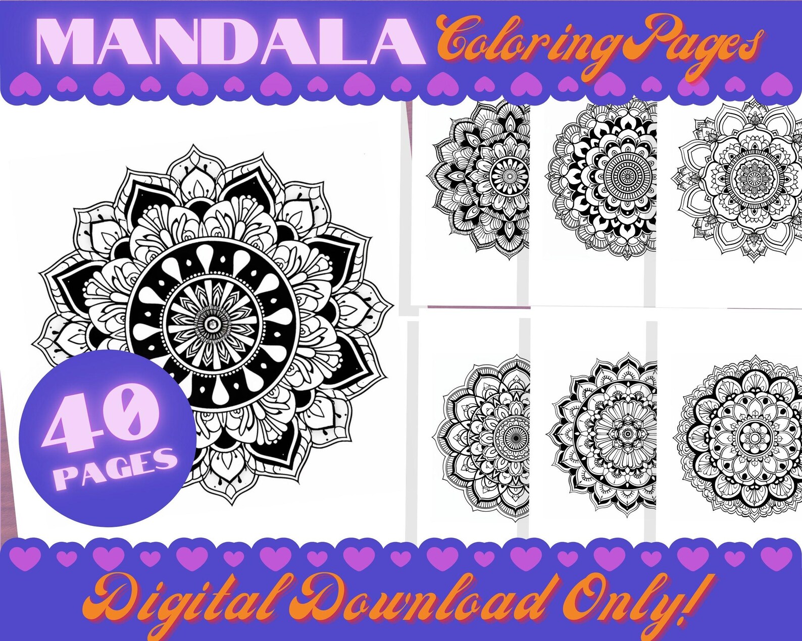 40 Mandala Coloring Pages, Coloring Pages, Relaxing, Stress Relief ...