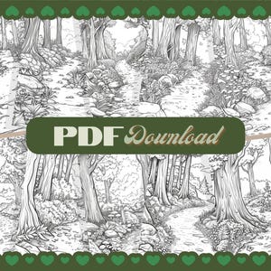 25 Woodland Path Coloring Pages, Stress Relief, Theraputic, Relaxing ...