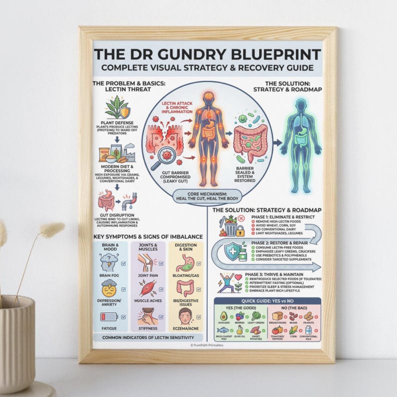 Dr Gundry Food List: Lectin Free Diet Eat Limit Avoid Guide (printable ...