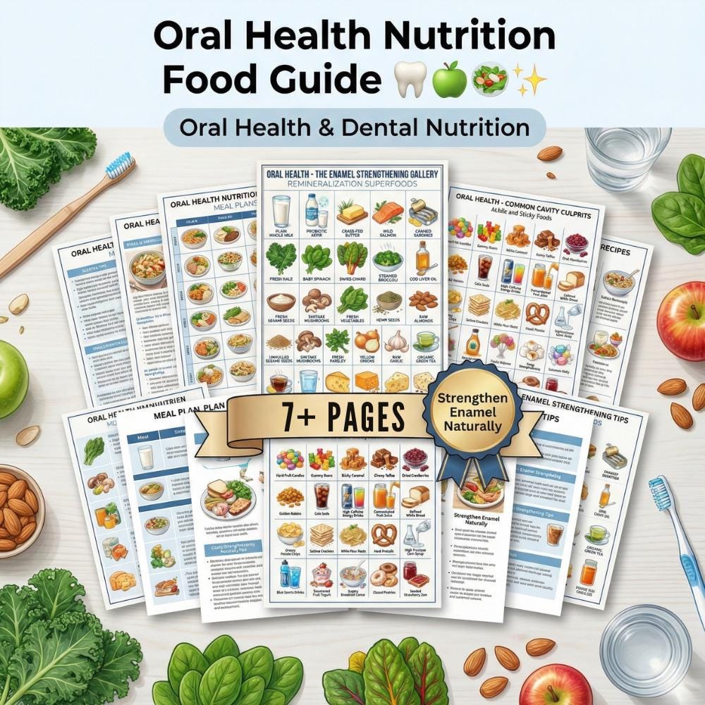 Oral Health Food Guide Printable, Dental Nutrition Infographic (digital ...