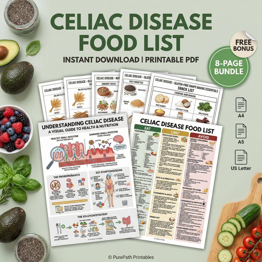 Celiac Disease Food List PDF | Gluten Free Grocery Guide | Celiac Diet ...
