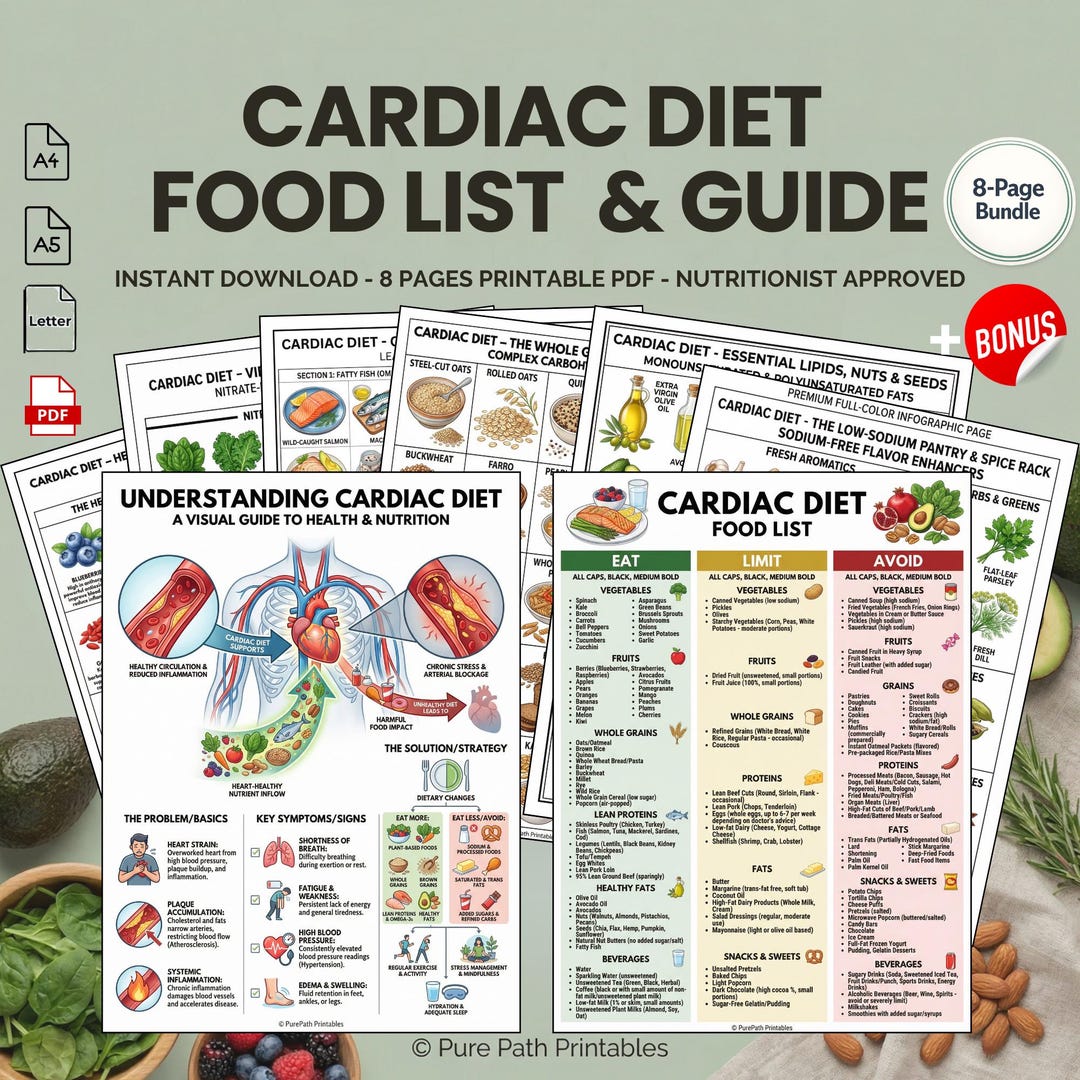 Cardiac Diet Food List | Heart Healthy Nutrition Guide: Low Sodium ...