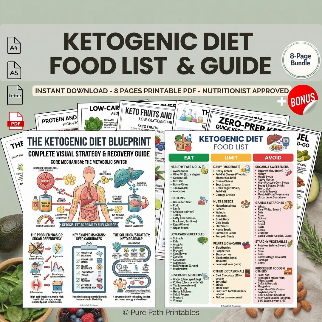 Ketogenic Diet Food List: Printable PDF Keto Grocery Planner | Eat ...