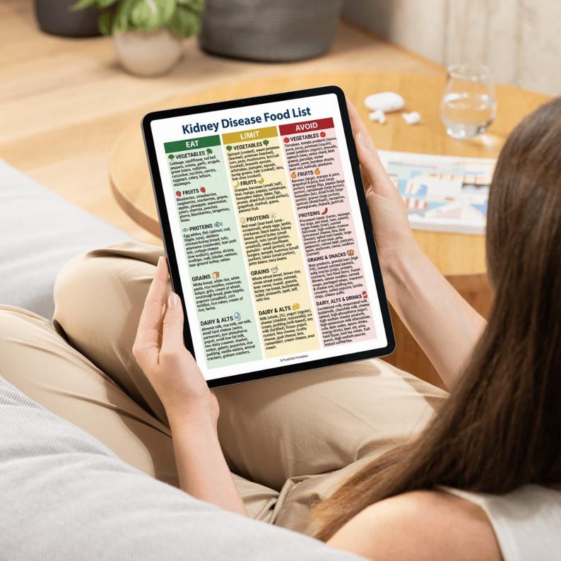 Kidney Disease Food List Printable, Renal Diet Chart PDF, CKD Grocery ...