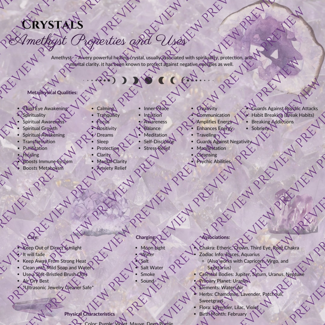 Amethyst Printable - Etsy
