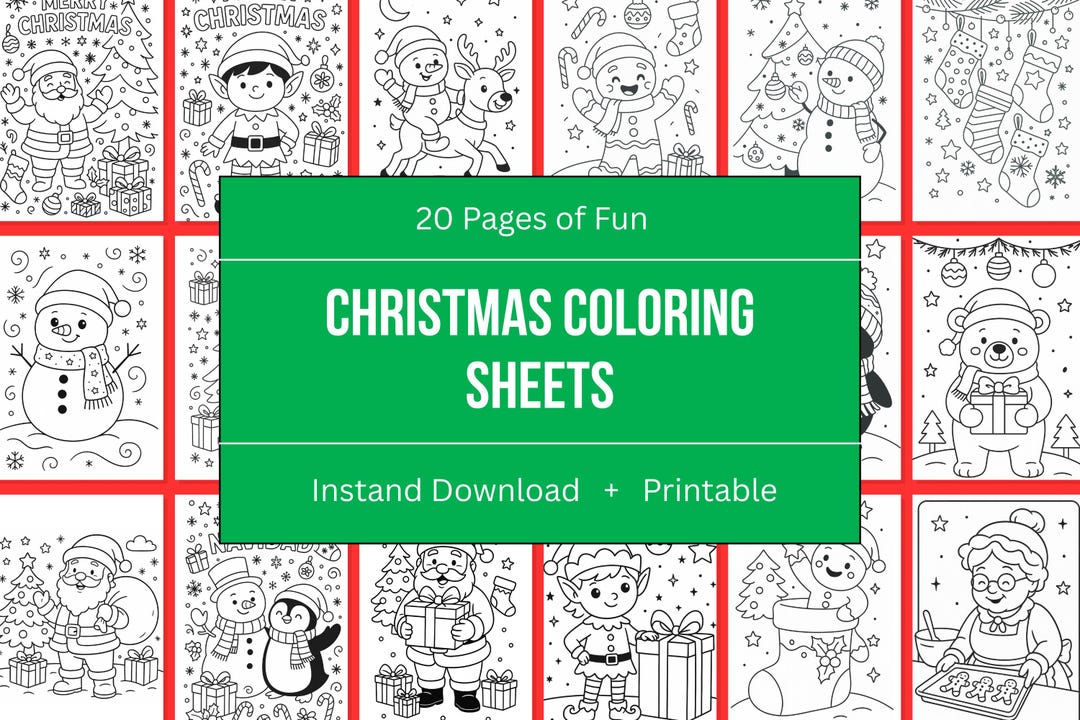 Christmas Coloring Book – Instant Download | Fun Holiday Coloring Pages ...