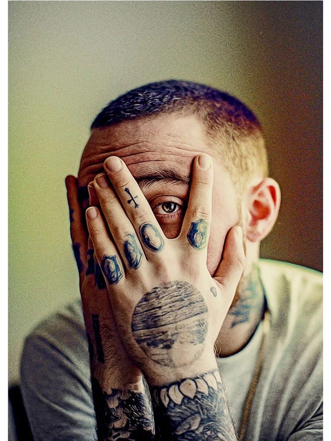 Mac Miller Portrait Poster, Music Wall Decor, Hip Hop Art, Music Lover ...
