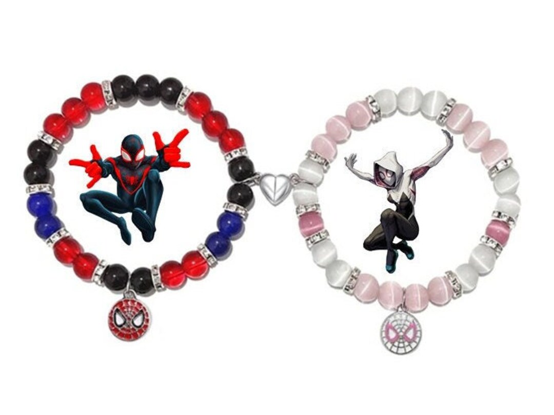 Miles and Gwen Spider-man Matching Bracelets Handmade Y2k Beaded Gift ...