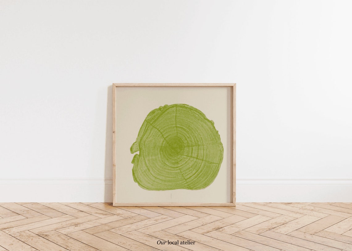 GREEN TREE Print Tree Rings Poster Unique Nature Gift Square Art Print ...