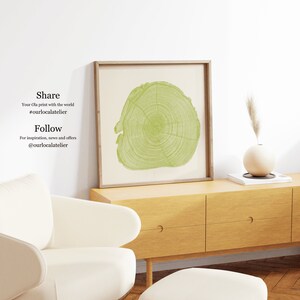 GREEN TREE Print Tree Rings Poster Unique Nature Gift Square Art Print ...