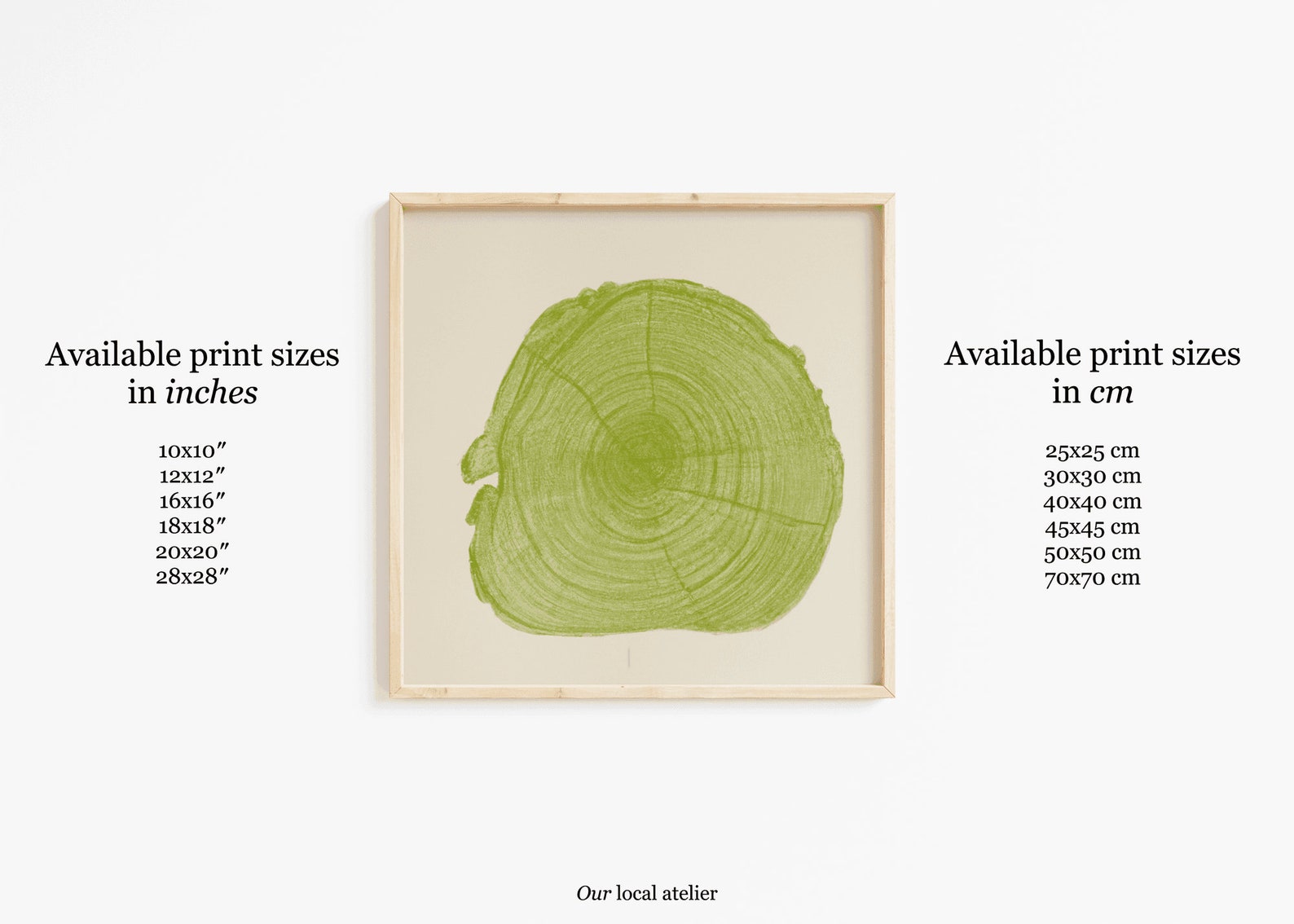 GREEN TREE Print Tree Rings Poster Unique Nature Gift Square Art Print ...