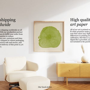 GREEN TREE Print Tree Rings Poster Unique Nature Gift Square Art Print ...