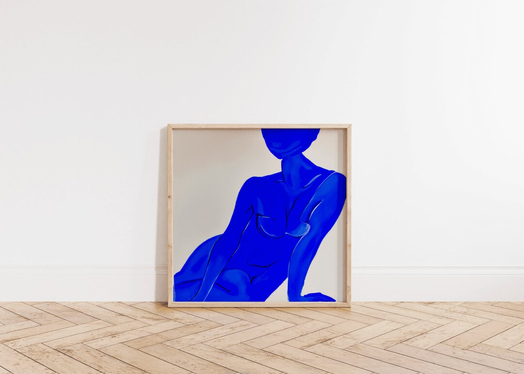 BLUE FIGURE fine Art Print Abstract Body Poster Contemporary Figure Art ...