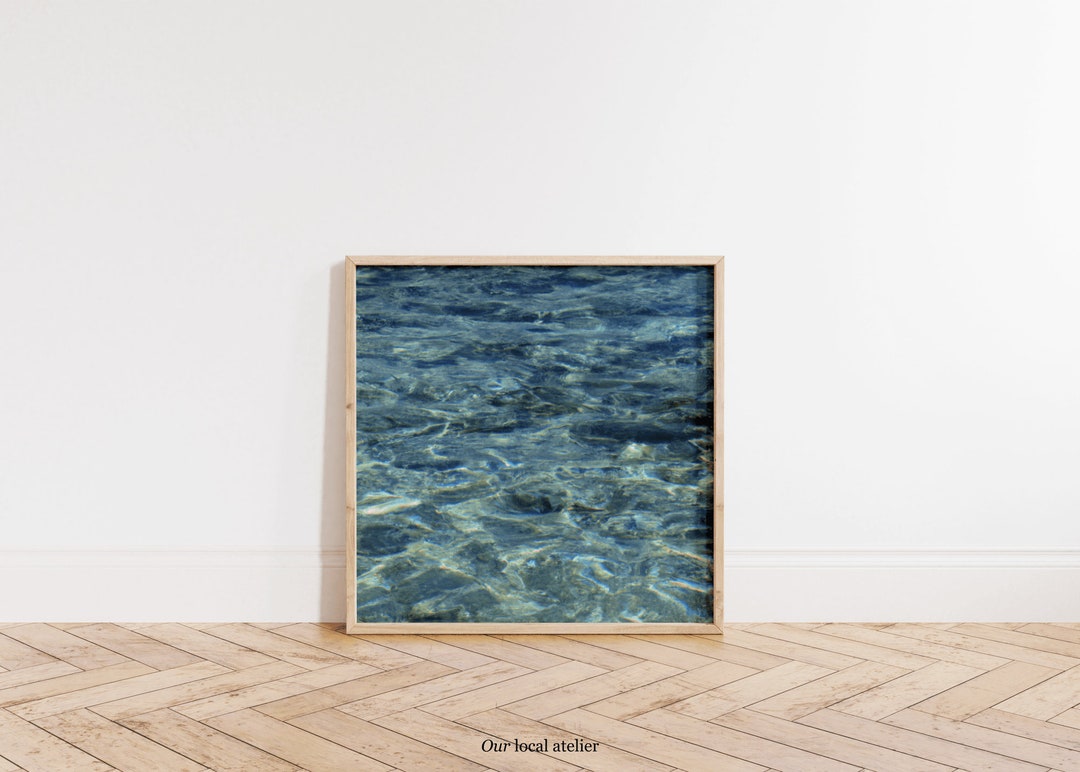 BLUE WATER PRINT Tranquil Nature Poster Serene Home Decor Gift Square ...