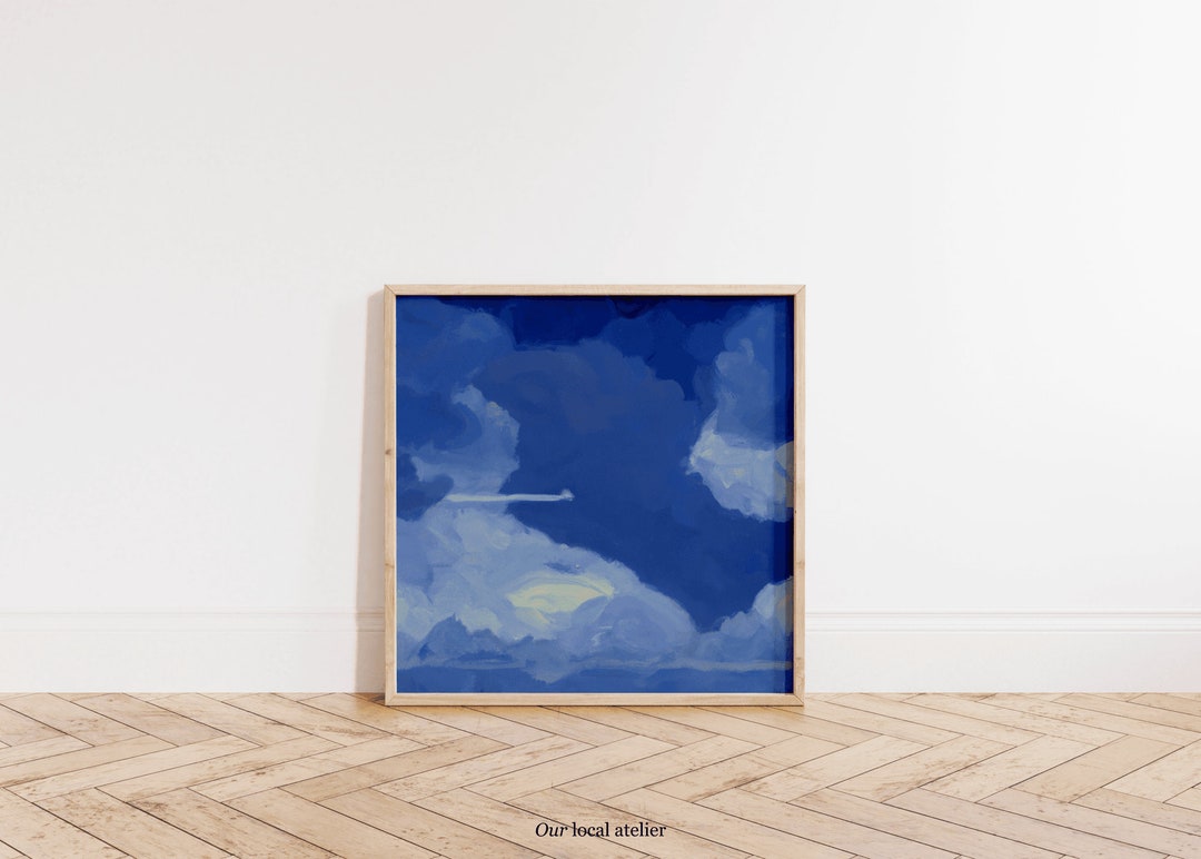 PLANE CLOUDS PRINT Sky Inspired Poster Unique Home Gift Square Art ...