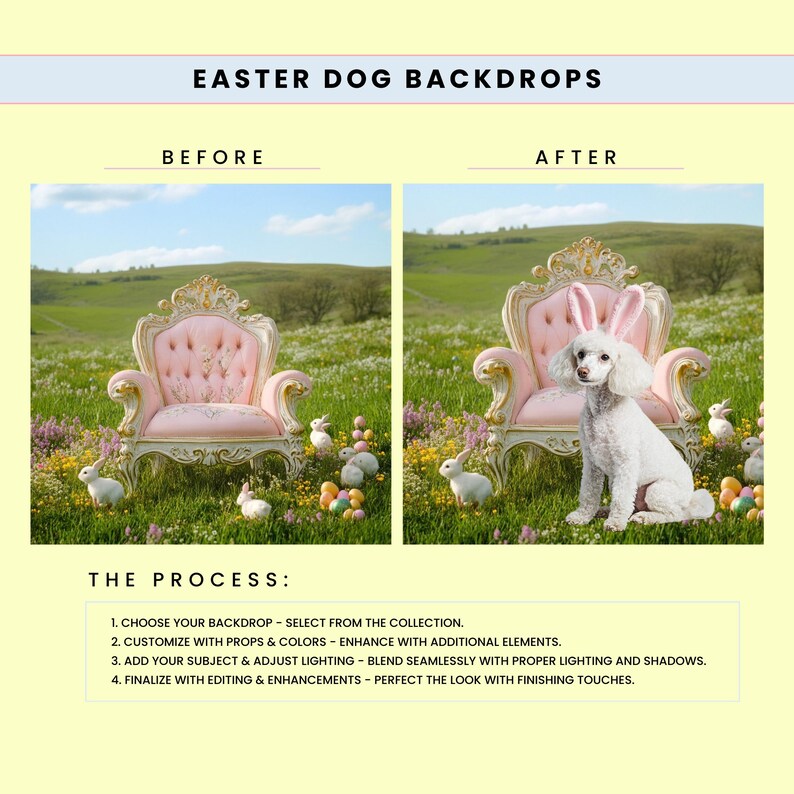 Easter Dog Photography Backdrops Bundle – 100+ Spring Pet Photography ...