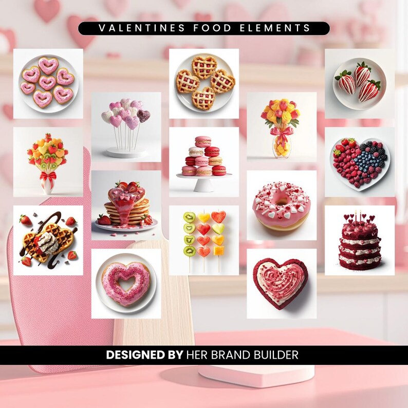 125+ Valentine’s Food Clipart and Mockups – Romantic Dessert Graphics ...