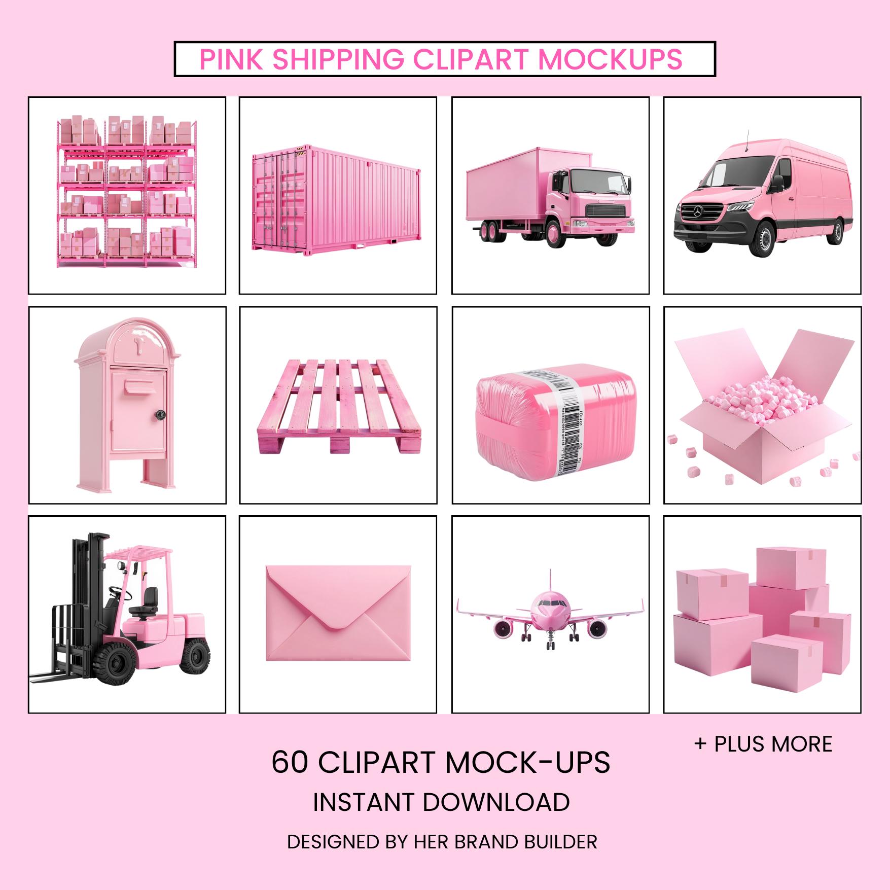 Pink Shipping Clipart Mock-ups: 60 Premium High-quality Images ...