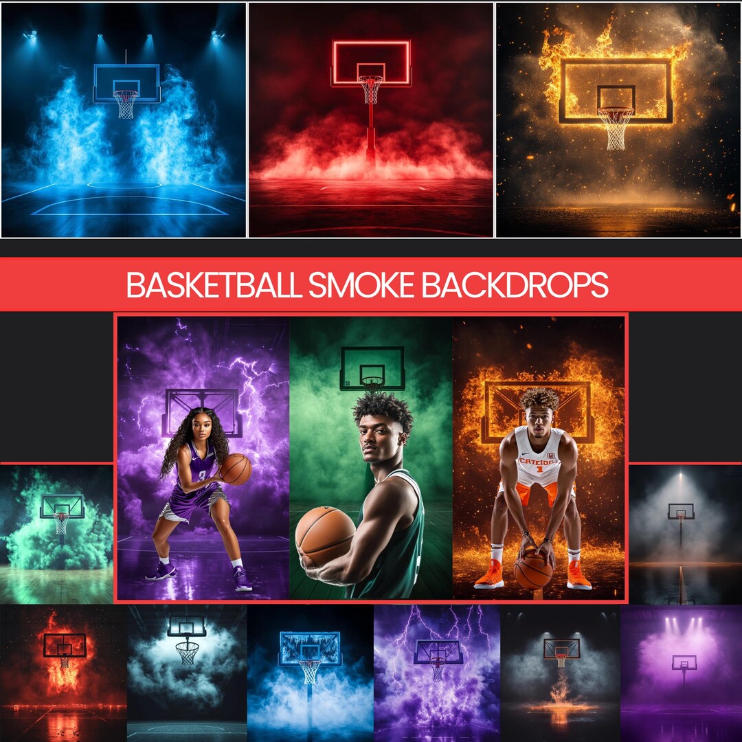65+ Basketball Smoke Backdrops – Dynamic Sports Photography Backgrounds ...