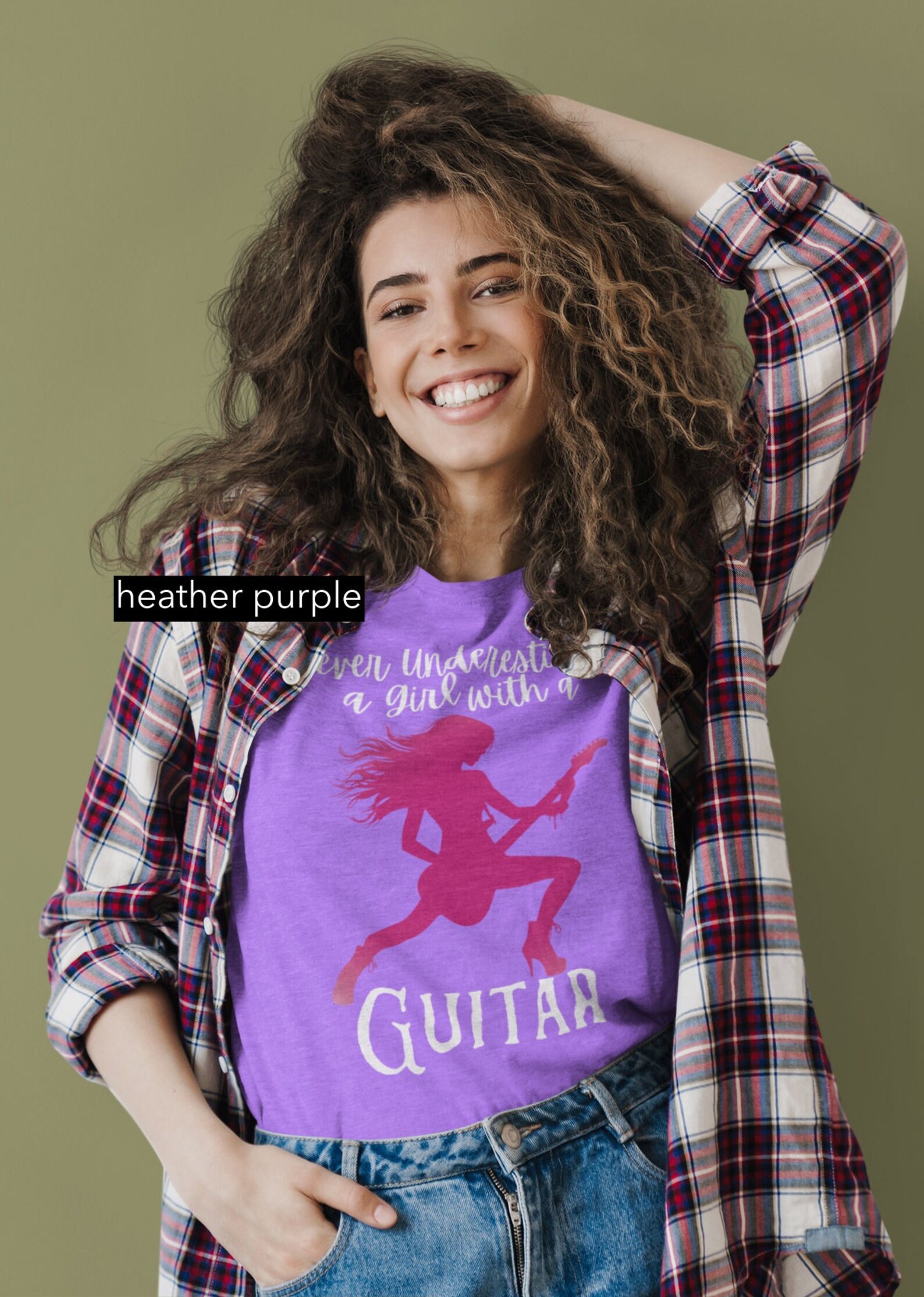Rock Girl Shirt, Girl With Guitar Tshirt, Girl Guitarists Gift ...