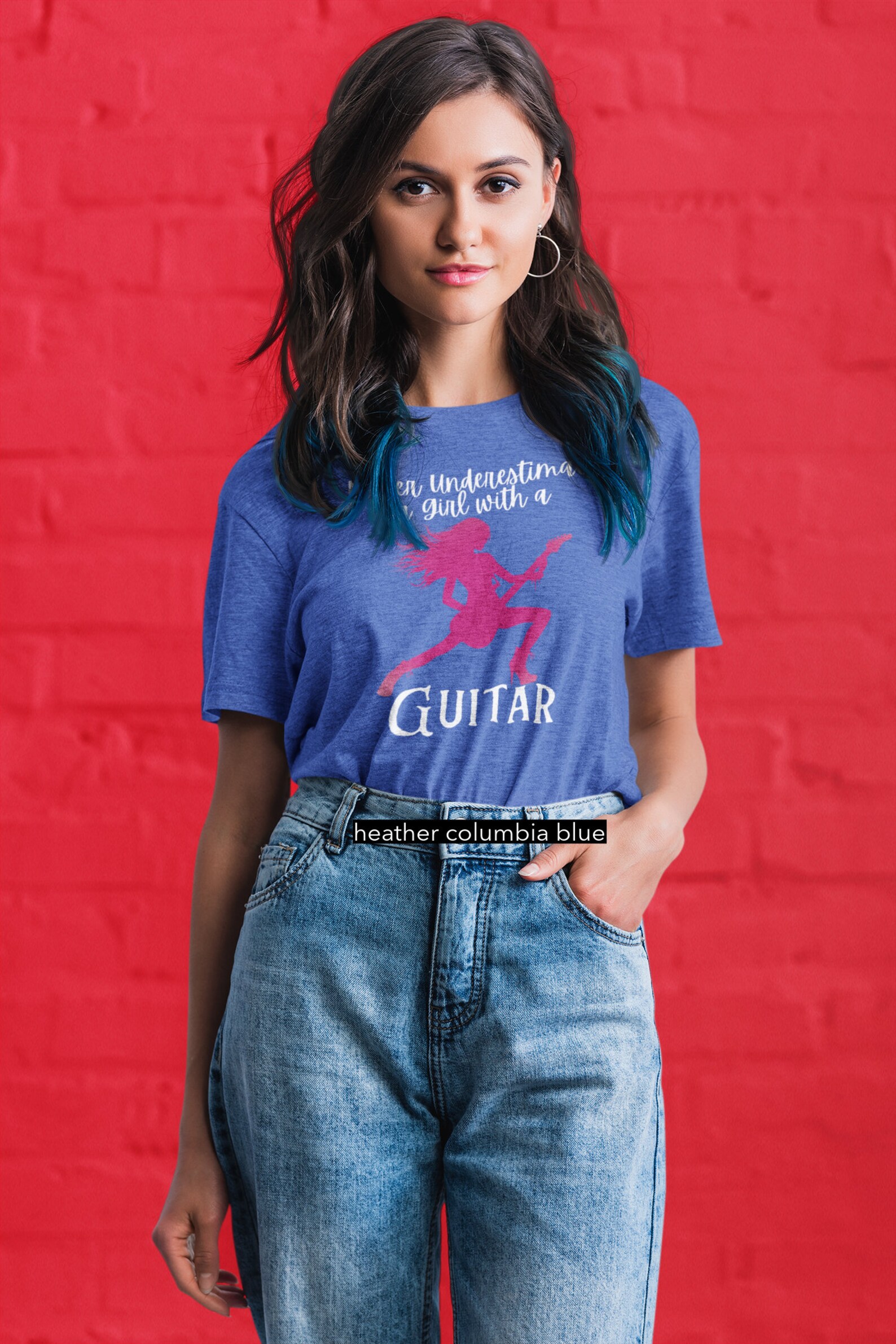 Rock Girl Shirt, Girl With Guitar Tshirt, Girl Guitarists Gift ...