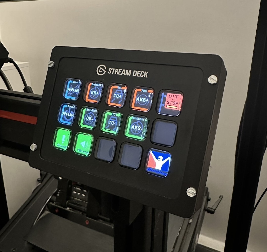 Stream Deck MK1 Halterung für Sim‑Rig – Elgato Mount Alu‑Profil | 3D‑Druck Halterung Stream Deck ...
