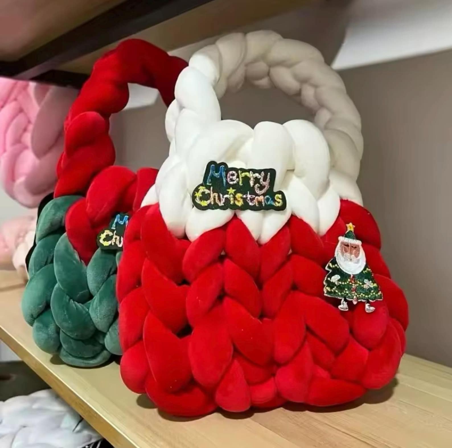 Hand Knitted Christmas Themed Bag Soft and Stylish Gift Bag Special ...