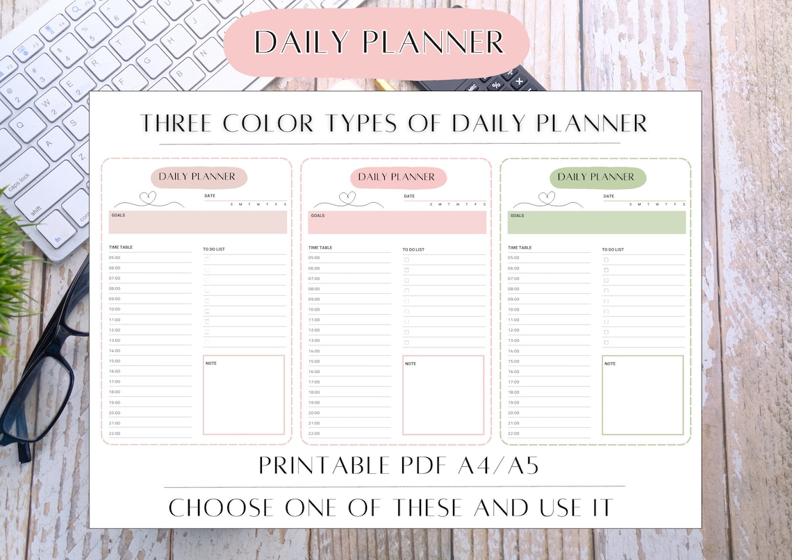 Daily Planner. Digital Products. Printable. Daily Routine. Planner ...