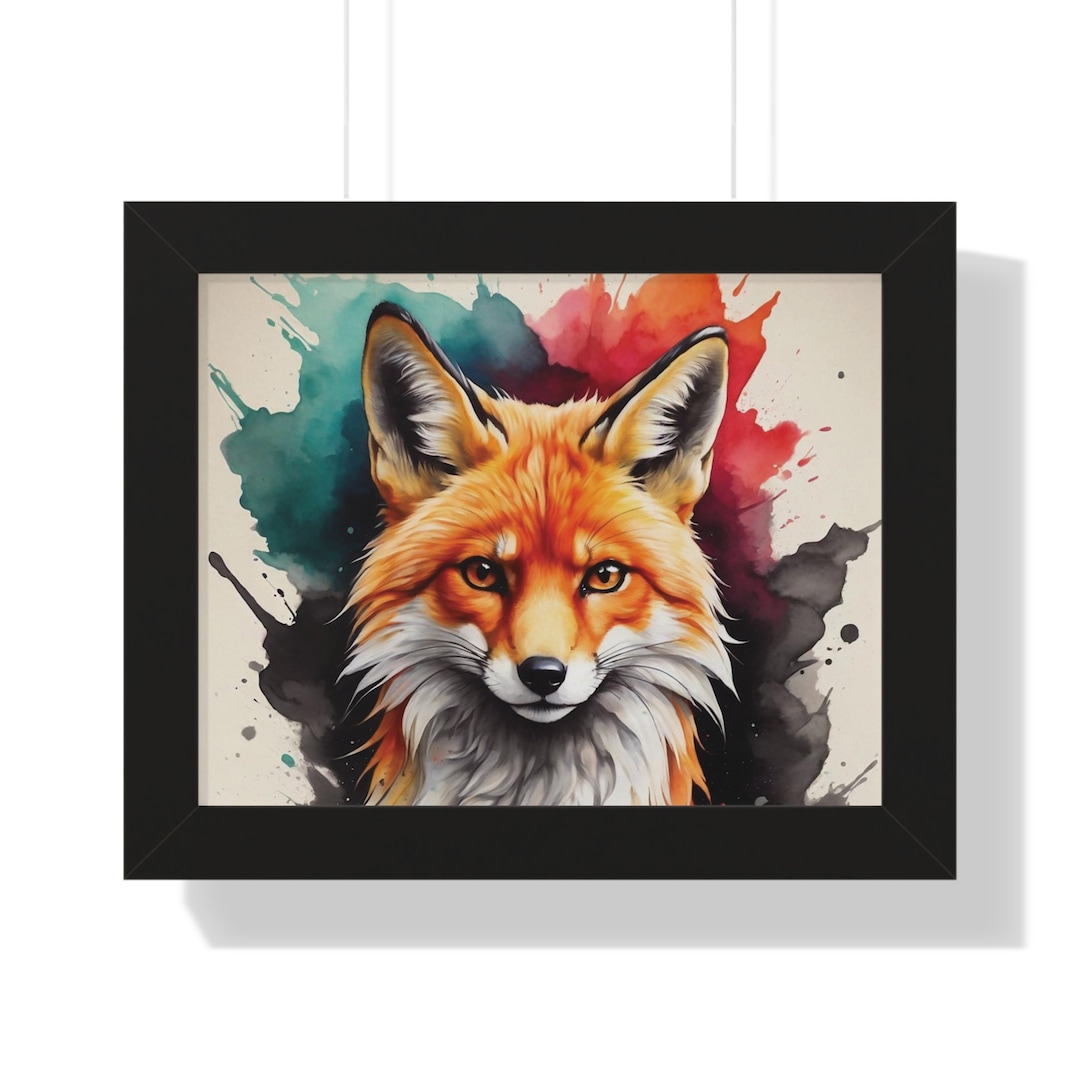 Fox Art Framed Horizontal Poster - Etsy