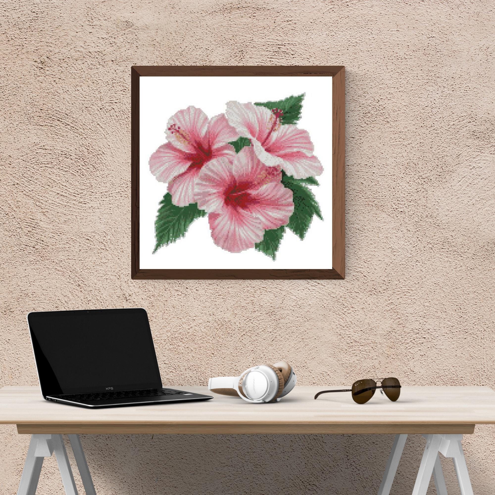 Hibiscus Flowers Cross Stitch Pattern, Watercolor Floral (PDF Pattern ...