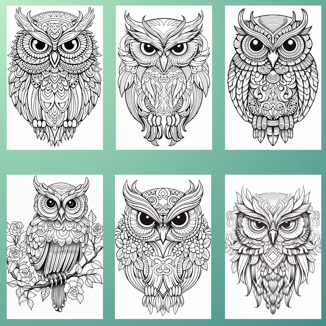 30 Owl Mandala Coloring Pages, Adult Mandala Coloring Pages, Digital ...