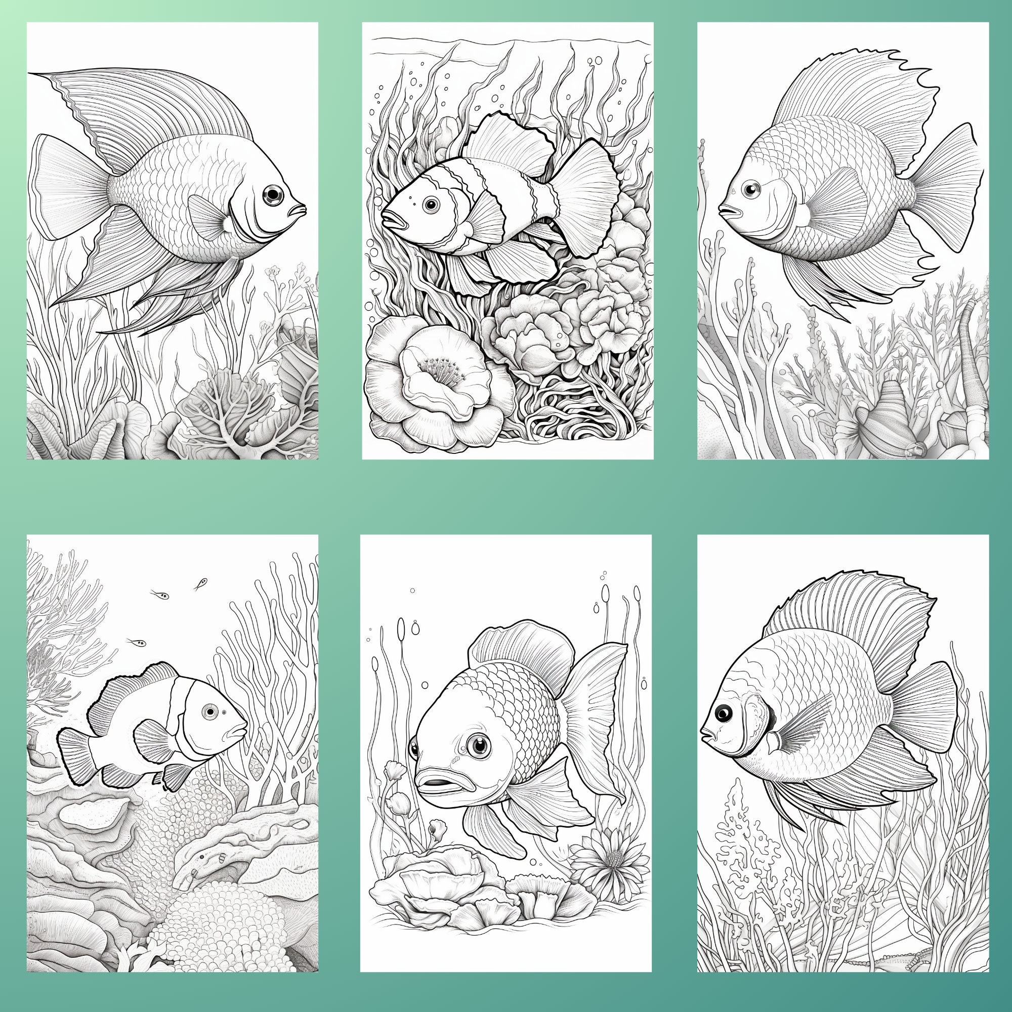 60 Tropical Fish, Coloring Pages, Coloring Pages for Adults and Kids ...