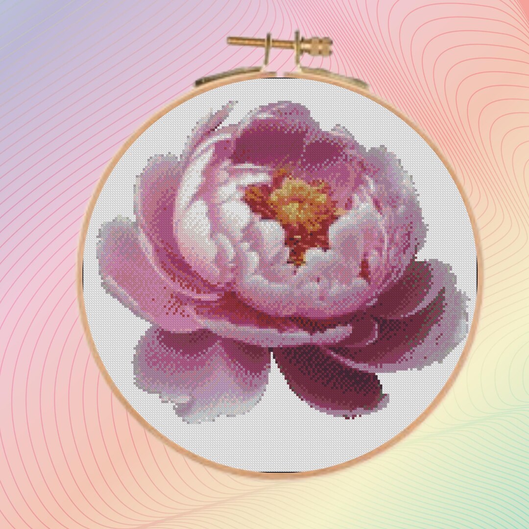 Peony Cross Stitch Pattern PDF, Cross Stitch Pattern Flowers, Cross ...