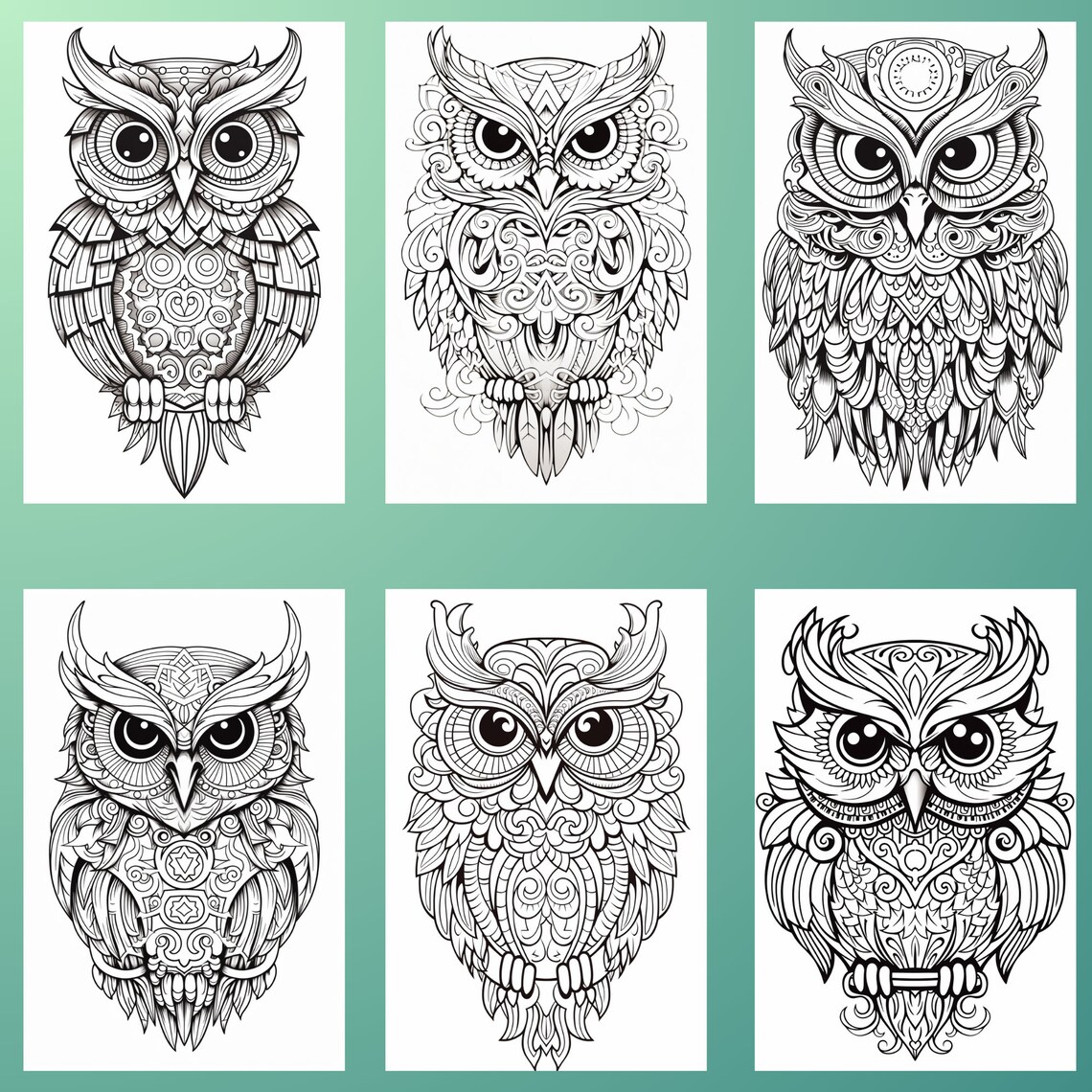 30 Owl Mandala Coloring Pages, Adult Mandala Coloring Pages, Digital ...