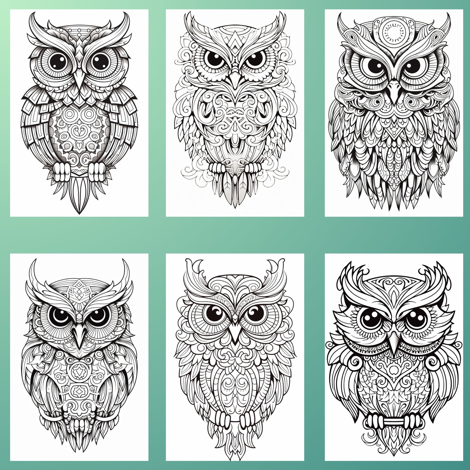 30 Owl Mandala Coloring Pages, Adult Mandala Coloring Pages, Digital ...