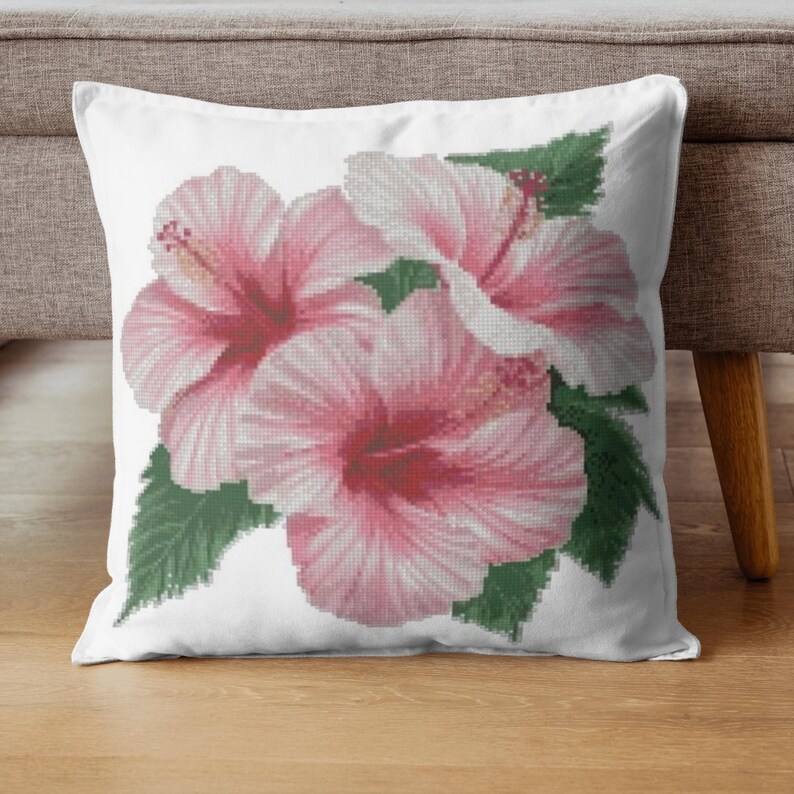 Hibiscus Flowers Cross Stitch Pattern, Watercolor Floral (PDF Pattern ...